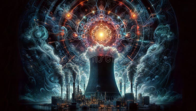 Cosmic Design Envelops Nuclear Plant S Cooling Tower in Digital Artwork ...