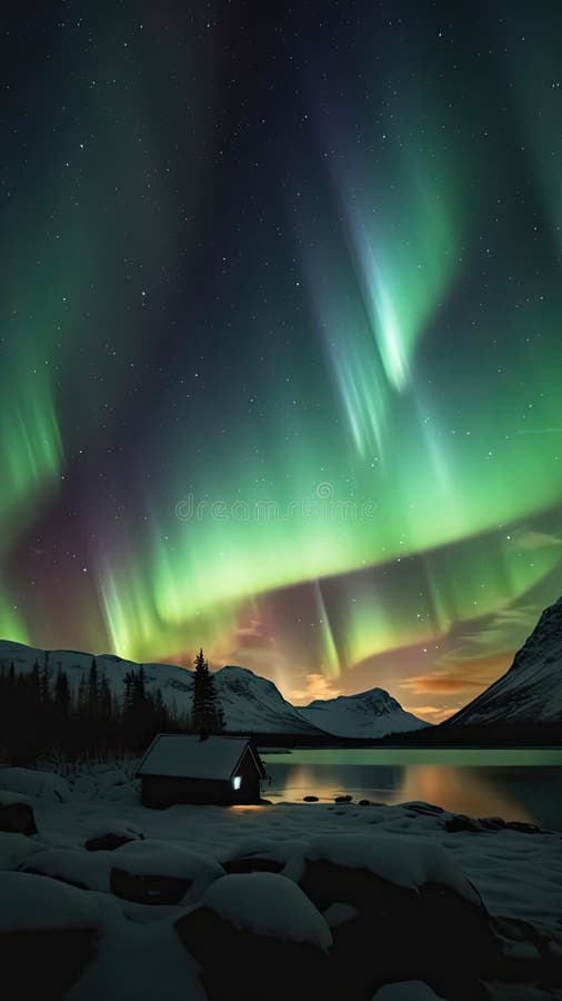 Awe-inspiring Display of the Aurora Borealis. AI-generated Stock ...