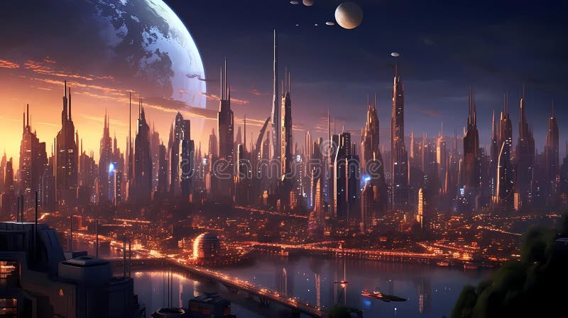 Awe-Inspiring Futuristic Cityscape Awaiting Exploration Stock ...