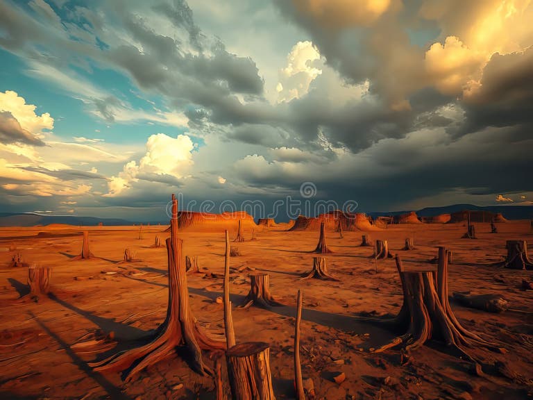 A Desolate Forest Landscape Visualizing the Devastating Impact of ...