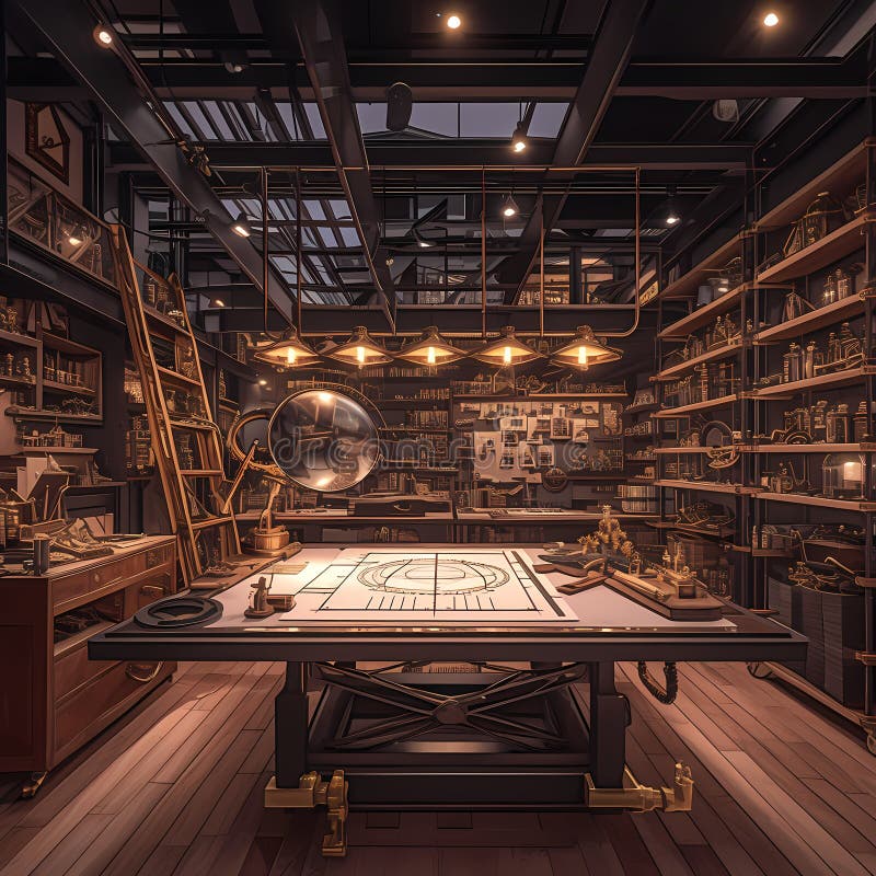 Awe-Inspiring Inventor S Workshop, Ready for Discovery Stock ...