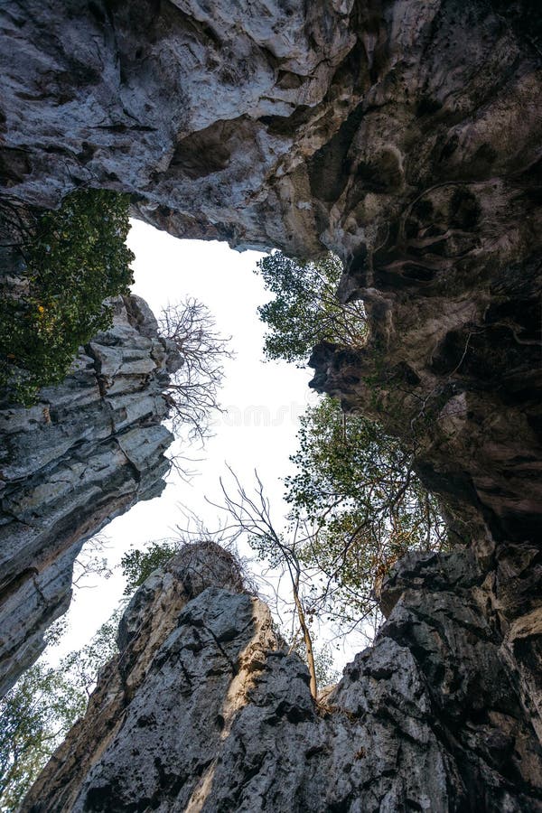 Awe-Inspiring Limestone Cliff: a Dramatic Perspective, Stock Image ...