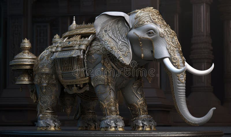 An Awe-inspiring Sight an Anthropomorphic Elephant Adorned in ...