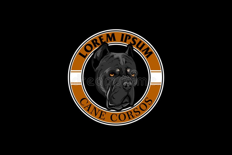 Cane Corso Dog Vector Logo Design Template Stock Vector - Illustration ...