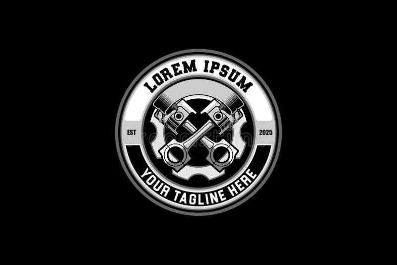 Gear with Piston Vector Image Logo Template Stock Illustration ...