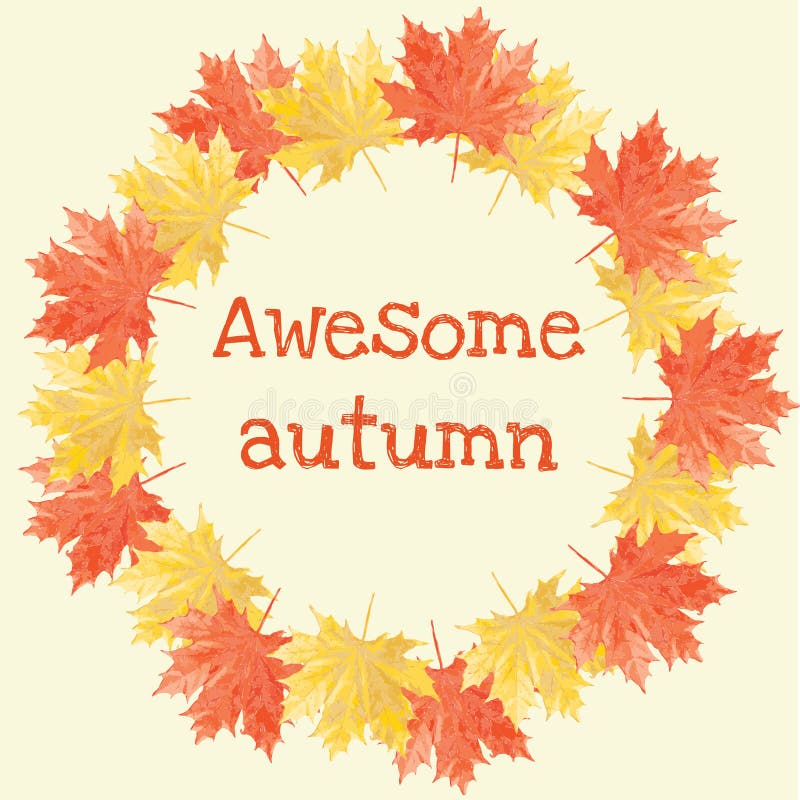 Autumn is Awesome, Hand Lettering Typography Modern Poster Design Stock ...
