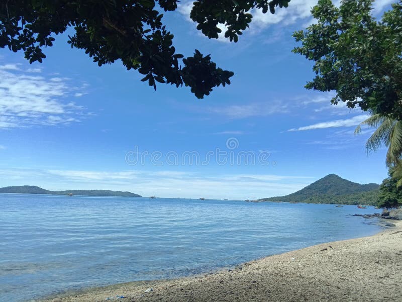 Awesome Beach and Mountain in Lemukutan Island Stock Photo - Image of ...