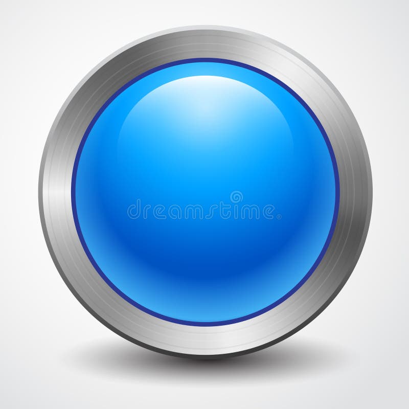 Awesome Big Blue Button Isolated Stock Illustration - Illustration of ...