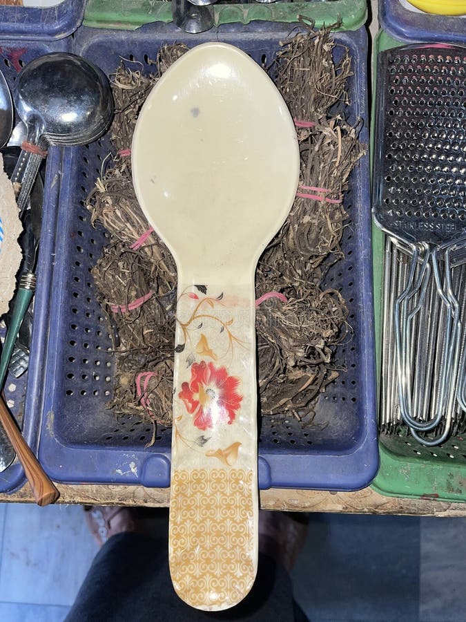 An Awesome Big Spoon in a Tray Stock Image - Image of health, nappy ...