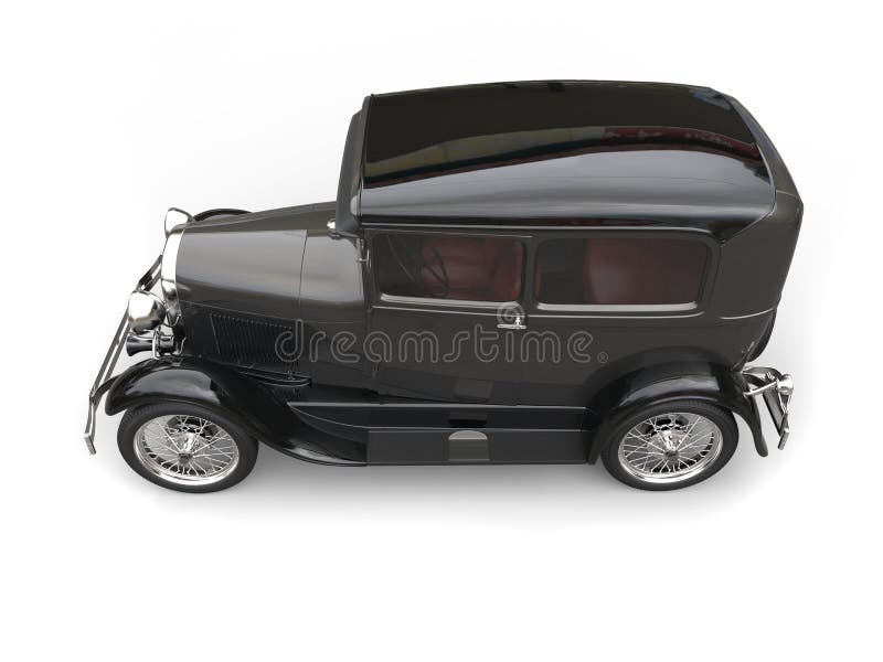 Awesome Black Vintage Car - Top Down Side View Stock Image - Image of ...