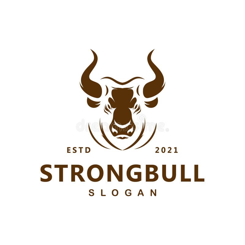 Strong bull Head logo stock vector. Illustration of cattle - 197536569