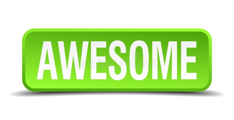 Awesome button stock vector. Illustration of threedimensional - 121045710