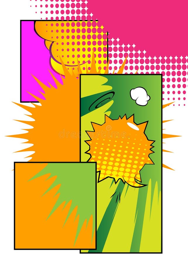 Awesome Cartoon Background, Comic Book Abstract Page Layout Backdrop ...