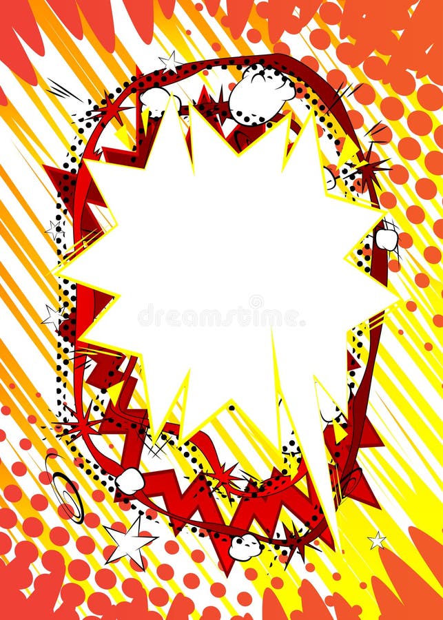 Awesome Cartoon Background, Comic Book Abstract Backdrop. Retro Vector ...