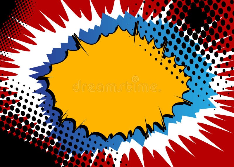 Awesome Cartoon Background, Comic Book Abstract Backdrop. Retro Vector ...
