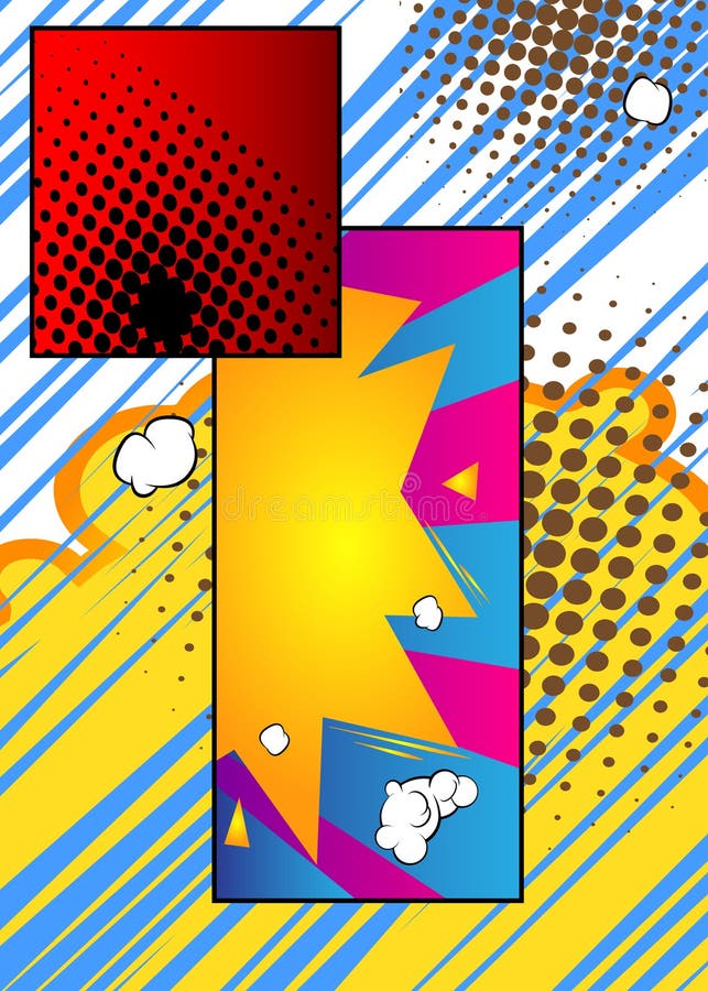 Awesome Cartoon Background, Comic Book Abstract Page Layout Backdrop ...