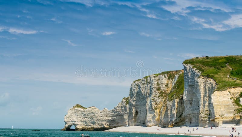 Awesome Cliffs of Etretat in Normandy. Geological Rocks Shapes Stock ...