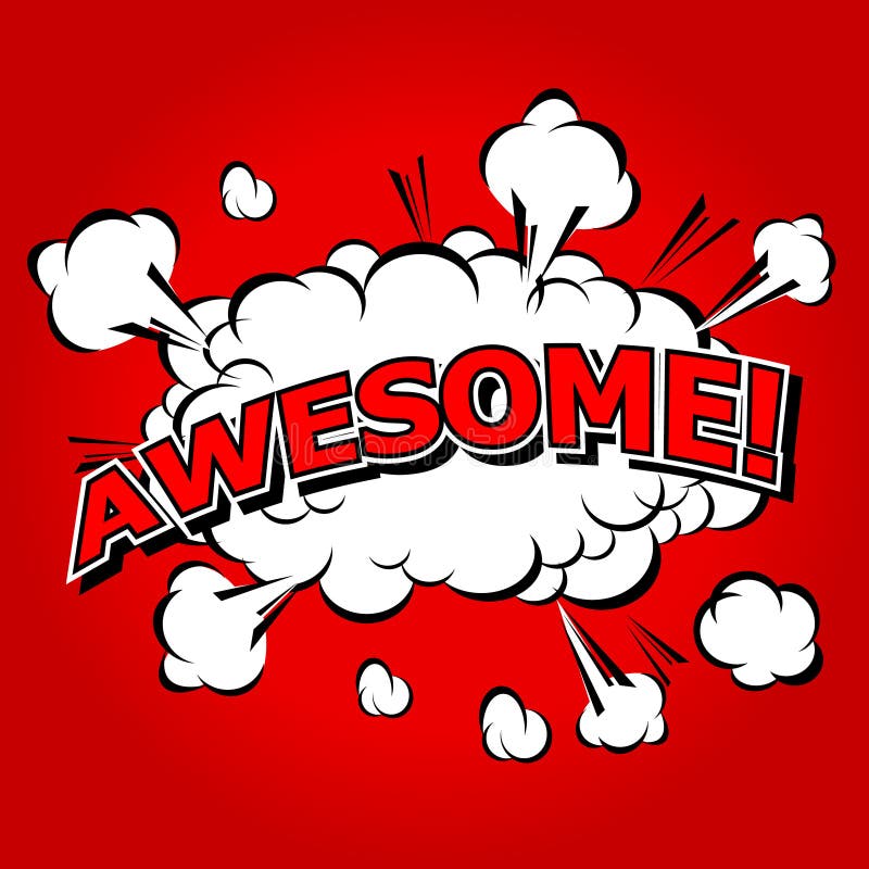Awesome! Comic Speech Bubble. Vector Eps 10 Stock Vector - Illustration ...