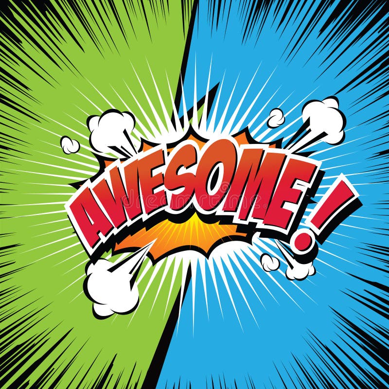 Awesome! Comic Speech Bubble. Vector Eps 10 Stock Vector - Illustration ...