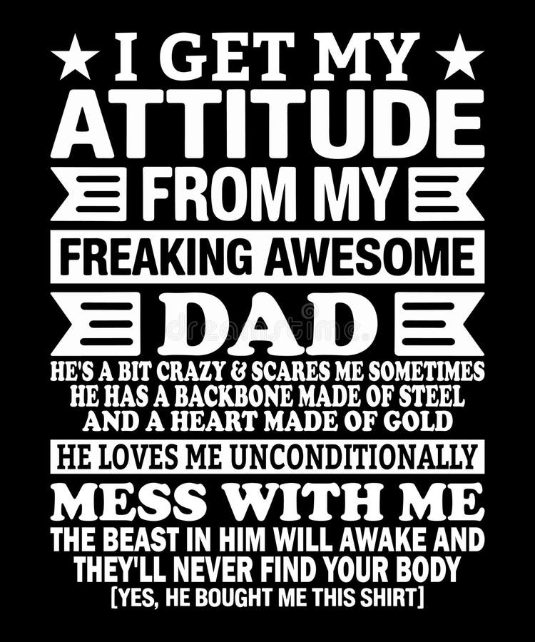 Awesome Dad Attitude T-Shirt Stock Vector - Illustration of gift ...