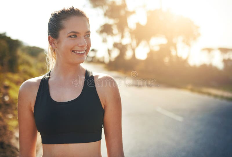 Awesome Day for an Awesome Workout. a Young Runner Training Outdoors ...