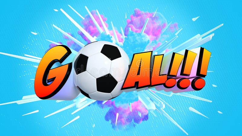 Awesome Exploding Goal Word with Soccer Ball Stock Illustration ...