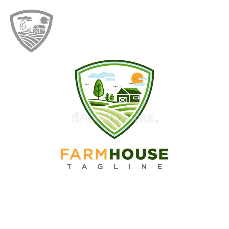 Farm house stock vector. Illustration of leaf, badge - 203415631