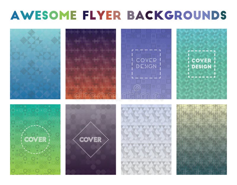Awesome Flyer Backgrounds. stock vector. Illustration of extraordinary ...