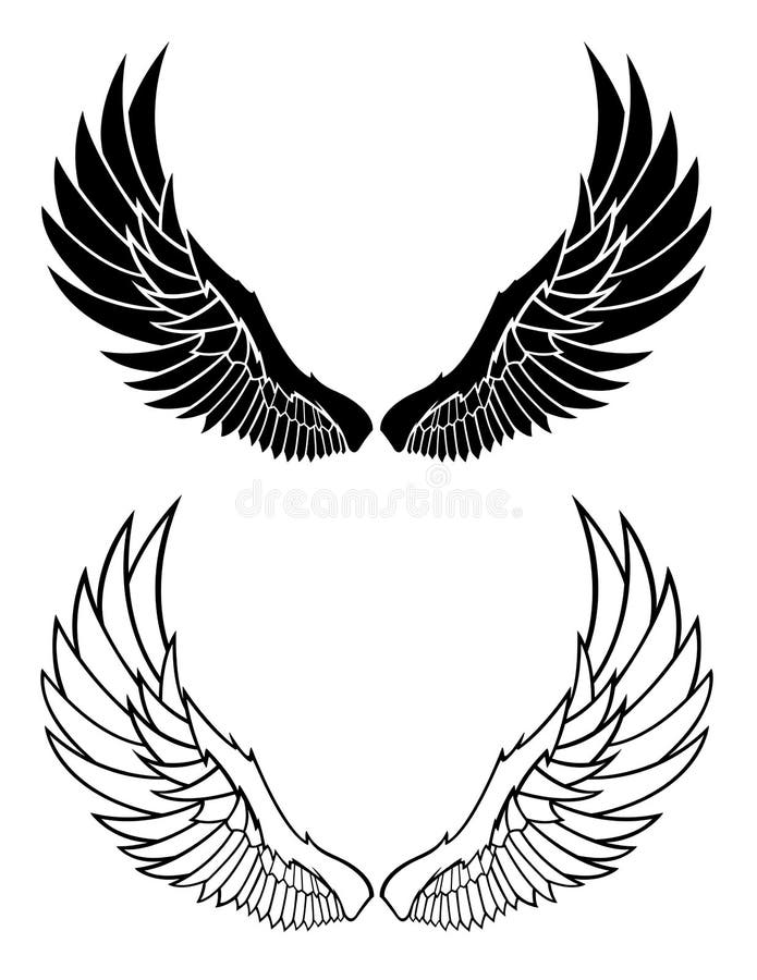 Awesome Flying Vector Wings Set Stock Vector - Illustration of bird ...