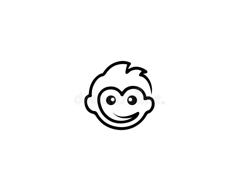 Awesome Funny Monkey Face Logo Design Stock Vector - Illustration of ...