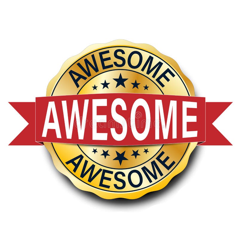 Awesome Gold Red Emblem Medal Web Icon Stock Illustrations – 1 Awesome ...