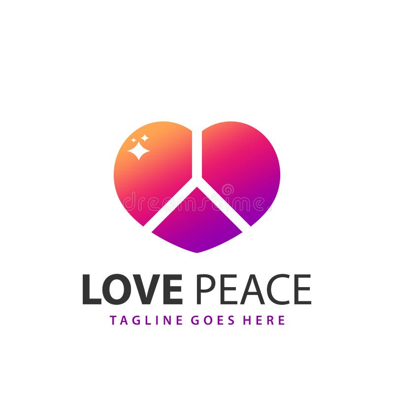 Awesome Gradient Love Peace Modern Logo Design Template Vector Stock ...