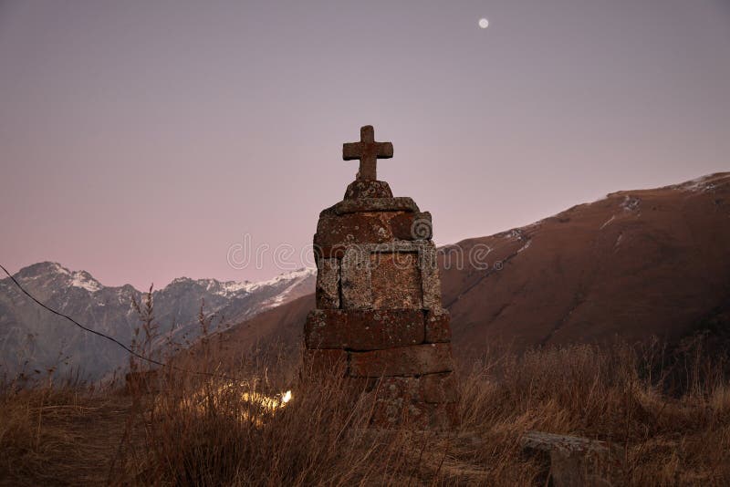 Awesome grave stock image. Image of night, evening, rock - 267028223