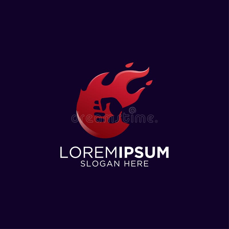 Hand Fire Logo Design. Fire Logo with Hand Concept Vector Stock Vector ...