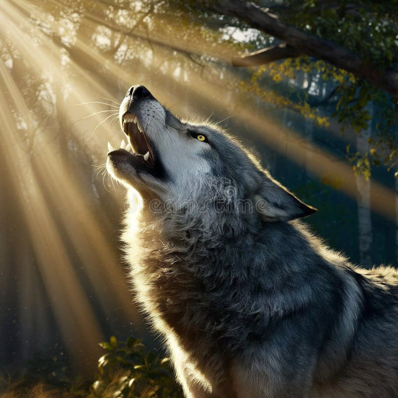 Daylight Wolf stock illustration. Illustration of haunting - 324769902