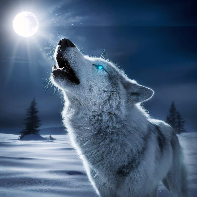 Light blue eyes Wolf stock illustration. Illustration of howling ...