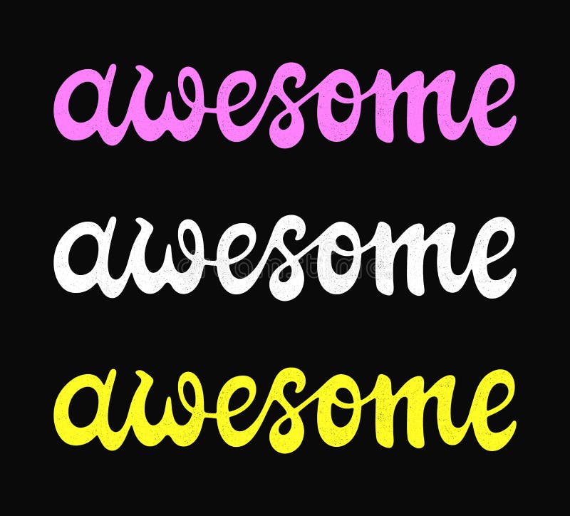 Awesome Lettering. Hand Drawn Letters Stock Vector - Illustration of ...