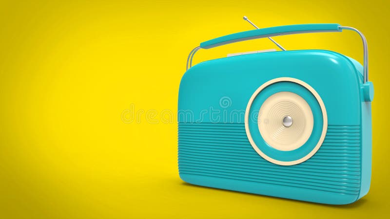 Awesome Light Blue Vintage Radio Stock Illustration - Illustration of ...