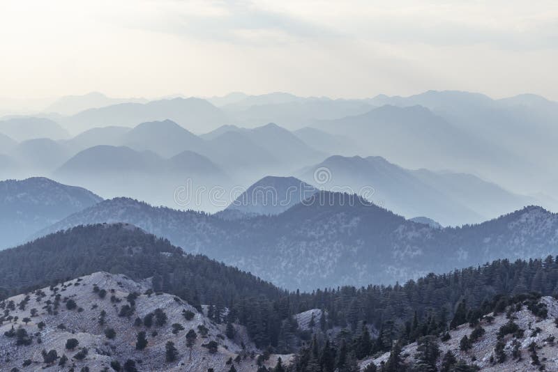 Awesome Mountain Ranges, Layers and Successive Mountains in Antalya ...