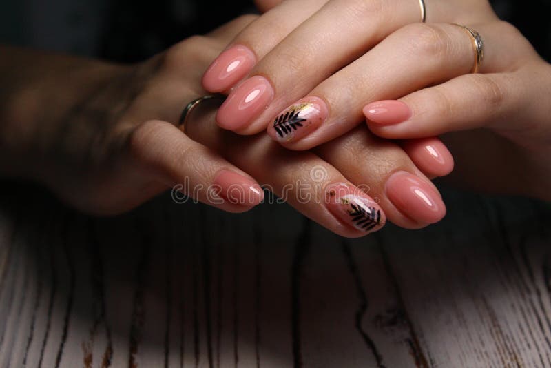 Awesome Nails and Beautiful Clean Manicure. Nails are Natural Stock ...