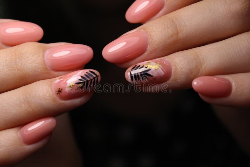Awesome Nails and Beautiful Clean Manicure. Nails are Natural Stock ...