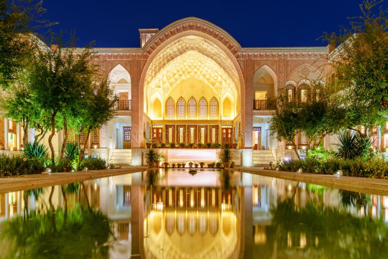 Awesome Night View of Ameri Historical House in Kashan, Iran Stock ...