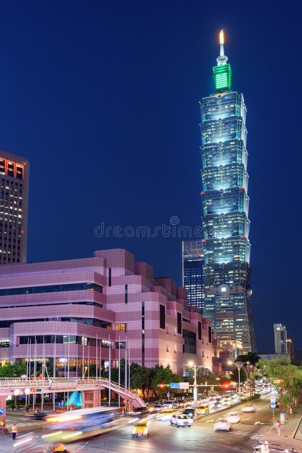 Awesome Night View of Taipei 101. Landmark of Taiwan Editorial ...