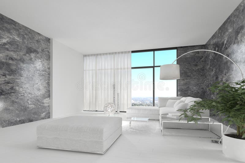 Awesome Modern Loft Living Room | Architecture Interior Stock Photo ...