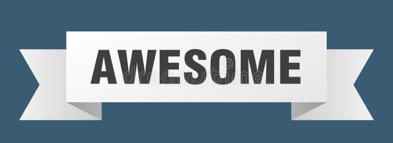 Awesome Banner Template. Awesome Ribbon Label Stock Vector ...