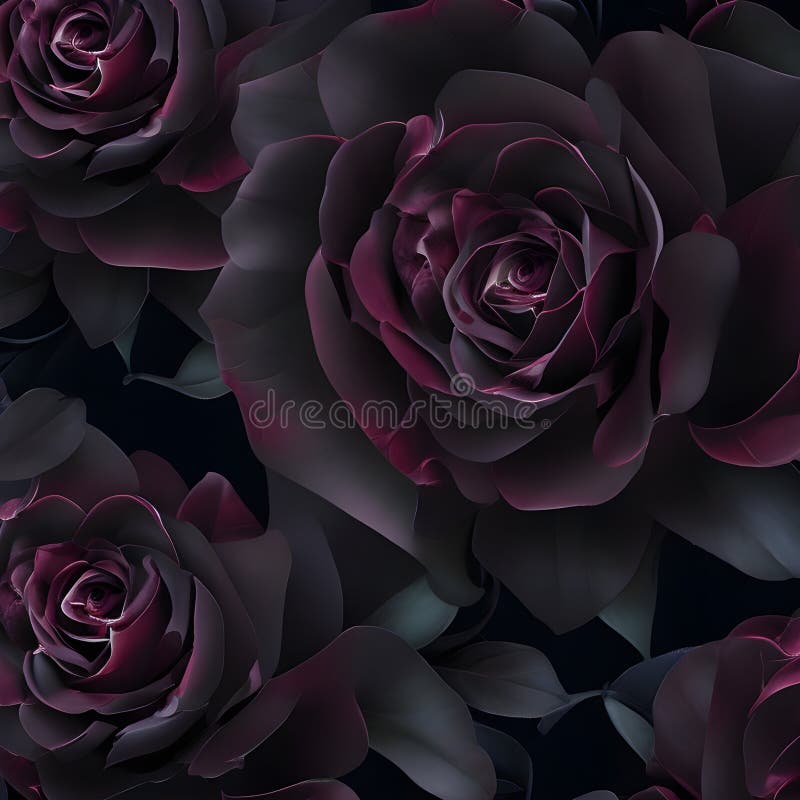 Black Rose Pattern stock illustration. Illustration of repetition ...