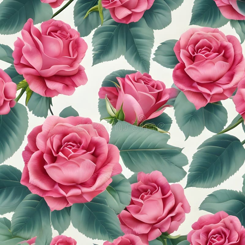 Cute Rose Pattern stock illustration. Illustration of flower - 317695944