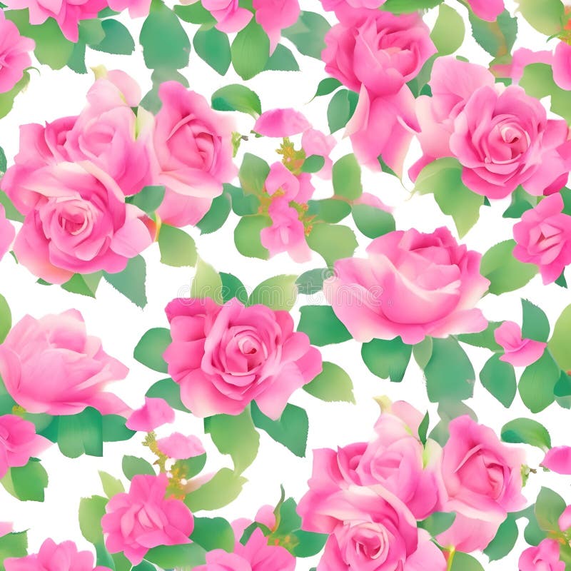 Pink Rose Pattern stock illustration. Illustration of valentine - 317695943
