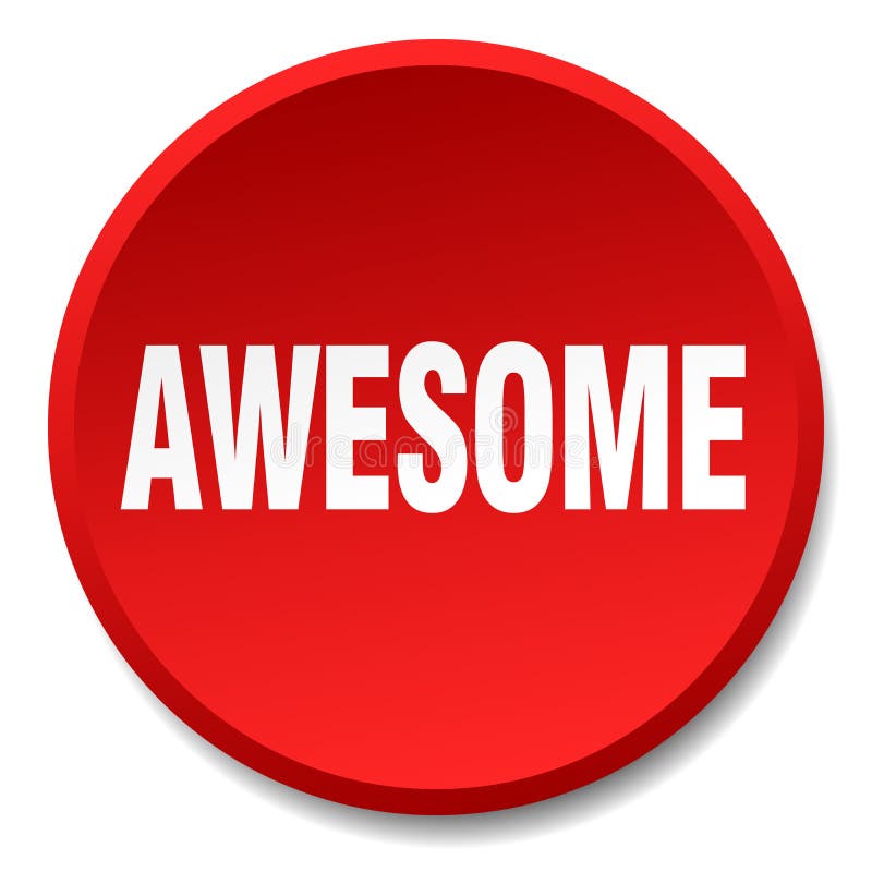 Awesome button stock vector. Illustration of threedimensional - 121045710