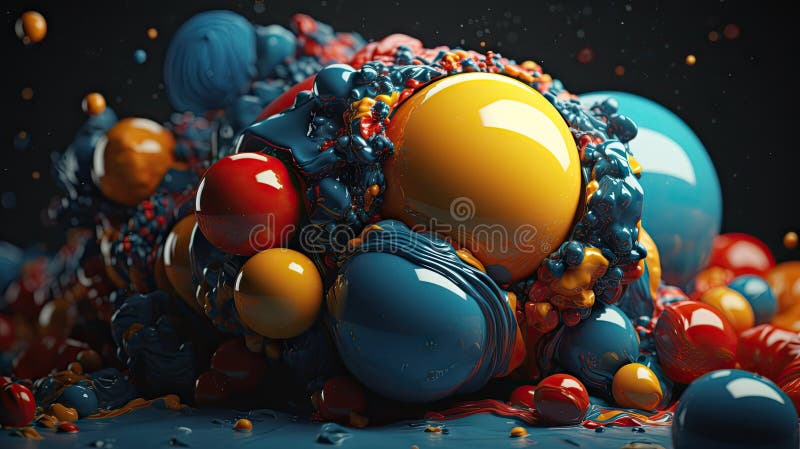 Awesome Round and Splash Patterned 3D Themes Stock Photo - Image of ...